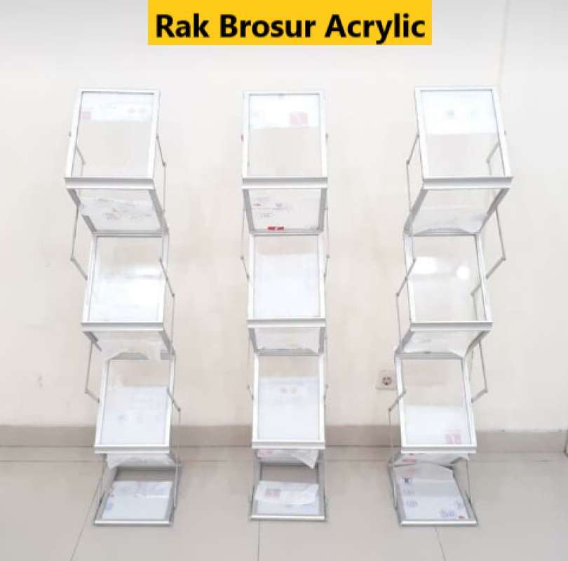 Jual Rak Brosur Lipat Acrylic 7 Susun | Brochure Magazine Rack Display ...