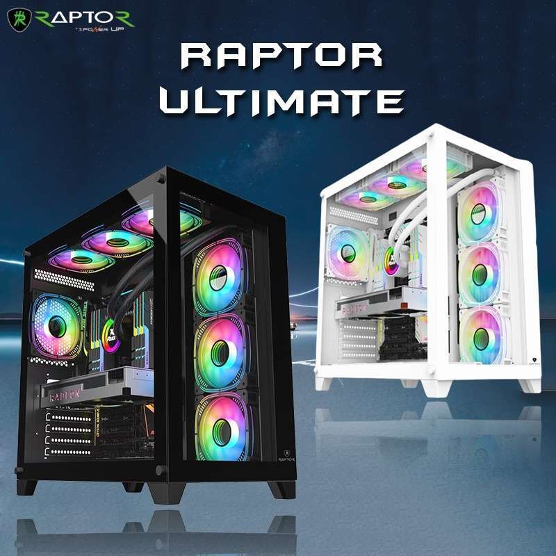 Jual Casing Gaming RAPTOR ULTIMATE - FREE 4X FAN RGB - ATX Dual Chamber ...