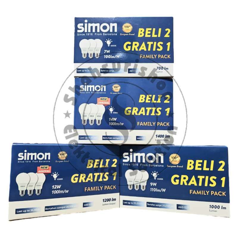 Jual Simon Family Pack Led 9 W Beli 2 Gratis 1 Lampu Murah Bergaransi ...