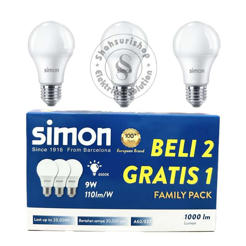 Jual Simon Family Pack Led 9 W Beli 2 Gratis 1 Lampu Murah Bergaransi ...
