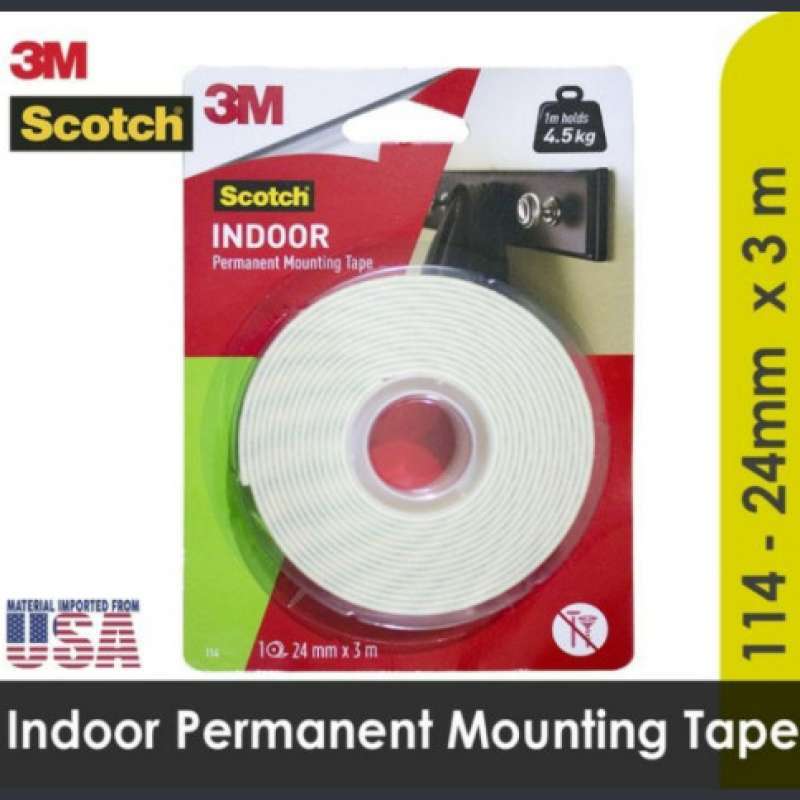Jual double tape 3m scotch 114 mounting indoor permanent tape 24mm x 3mtr di Seller Galelleaa ...