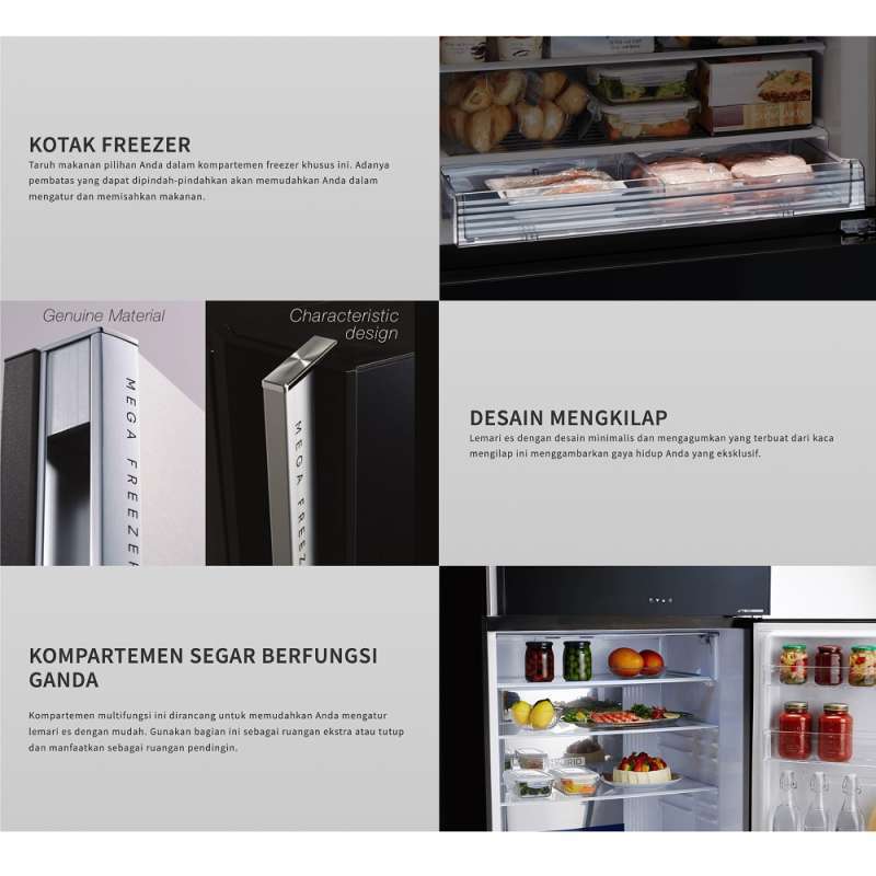 Promo Sharp Sj-ig571pg-bk Kulkas 2 Pintu Grand Vetro Series J-tech ...