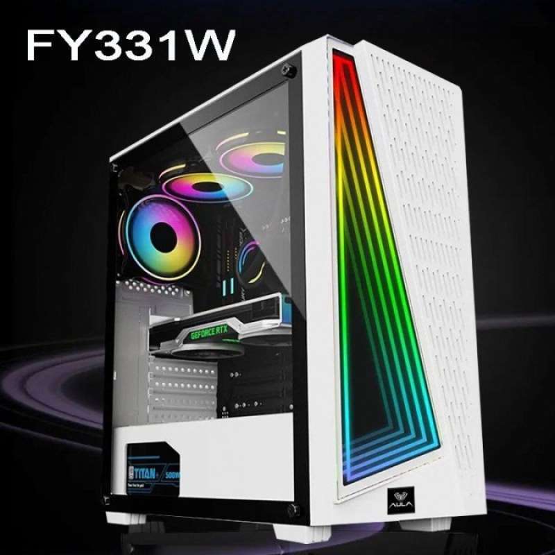 Promo Casing PC Gaming Case AULA FY331 FY 331 ATX Free 3 Fan RGB Diskon ...