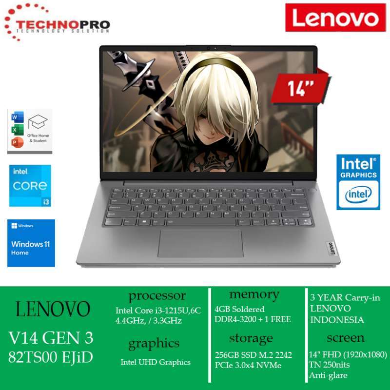 Jual Lenovo V14 G3 Iap Ejid || Intel Core I3-1215u 4gb 256gb Ssd Intel Uhd Graphics Windows 11 ...