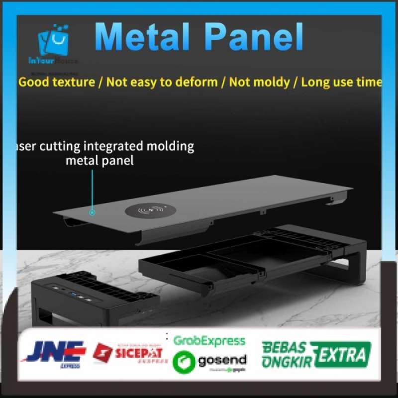 Promo Meja Laptop Desk Monitor Stand With Wireless Charging And Usb ...