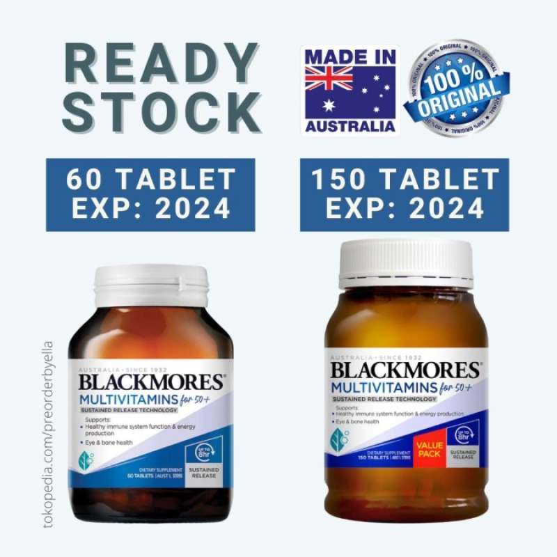 Jual Blackmores Multivitamin For 50+ 60 / 150 Tablets Di Seller Zebaa Shop - Wanasari, Kab ...