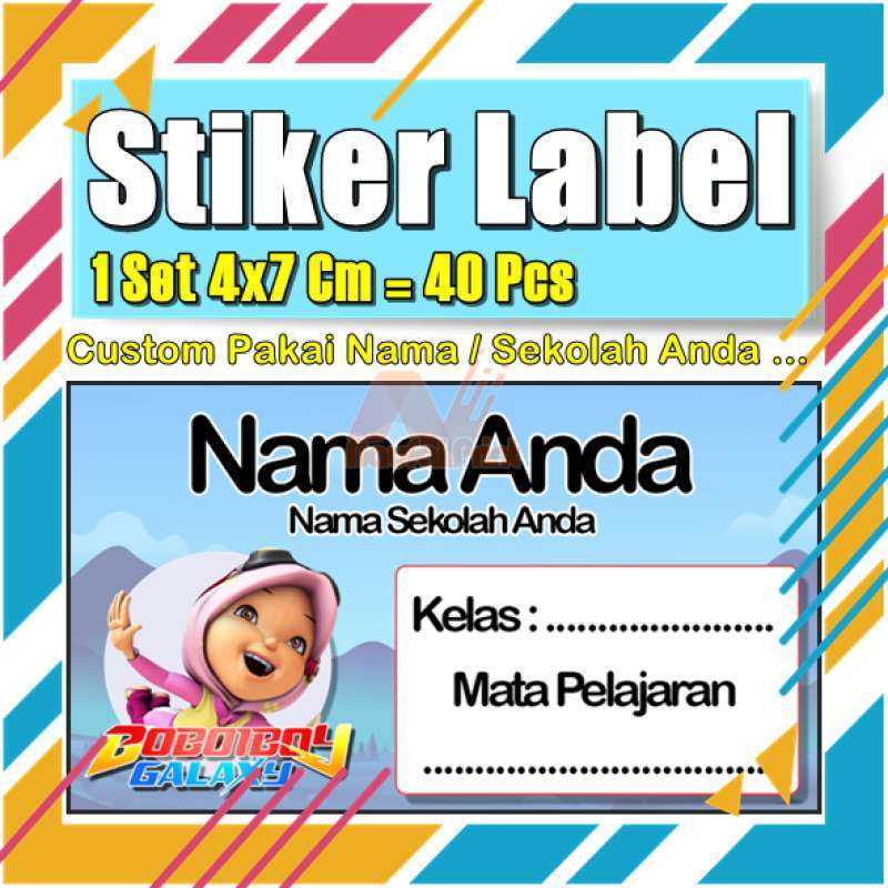 Jual Stiker Label Boboi Model c Buku Pelajaran Anak Vol-18 - Uk 4x7 Cm ...