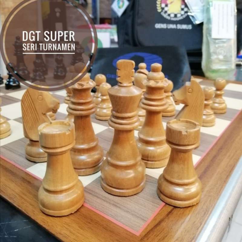 Promo Papan Catur Set Kayu Standar PERCASI DGT Black Series Dua Mentri ...