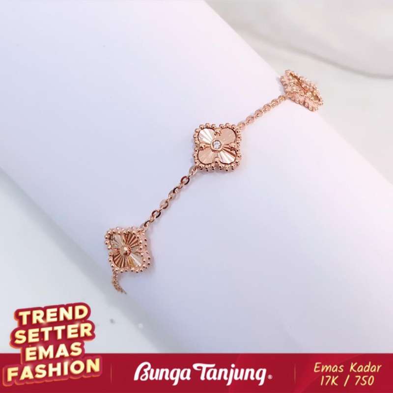Jual Gelang Clover Arsir - Emas 17k - Bunga Tanjung Gold Di Seller ...