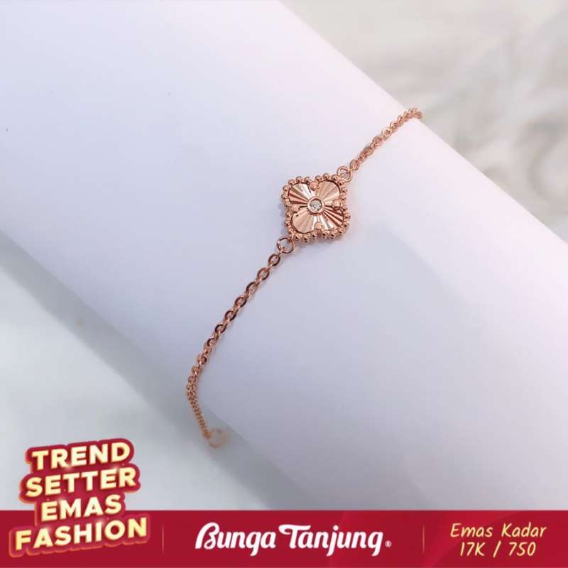 Jual Gelang Clover Arsir - Emas 17k - Bunga Tanjung Gold Di Seller ...