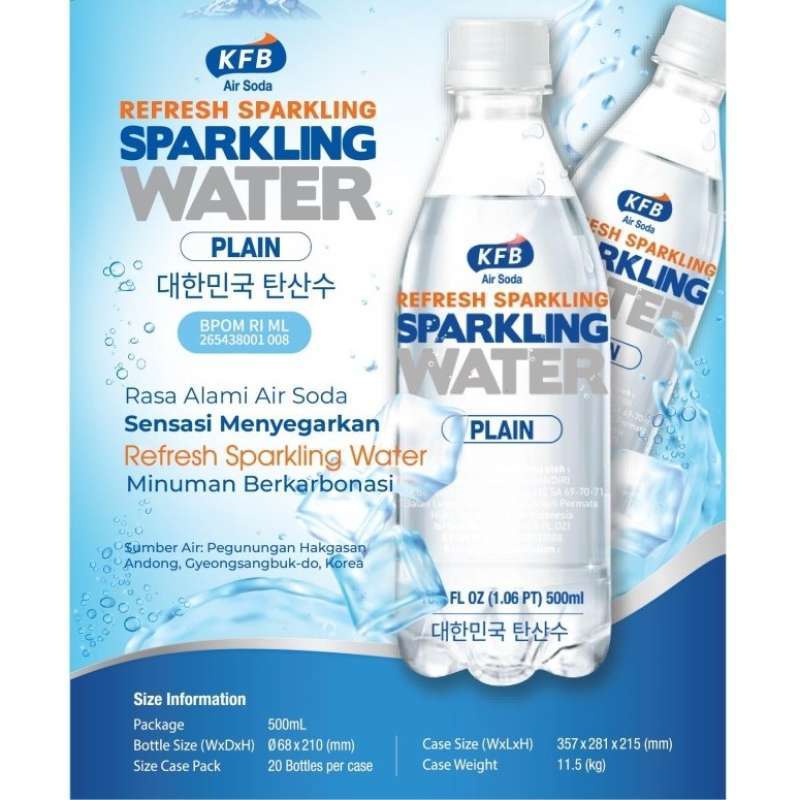 Promo Kfb Refresh Sparkling Water Plain | Air Soda Botol Platik Pet ...