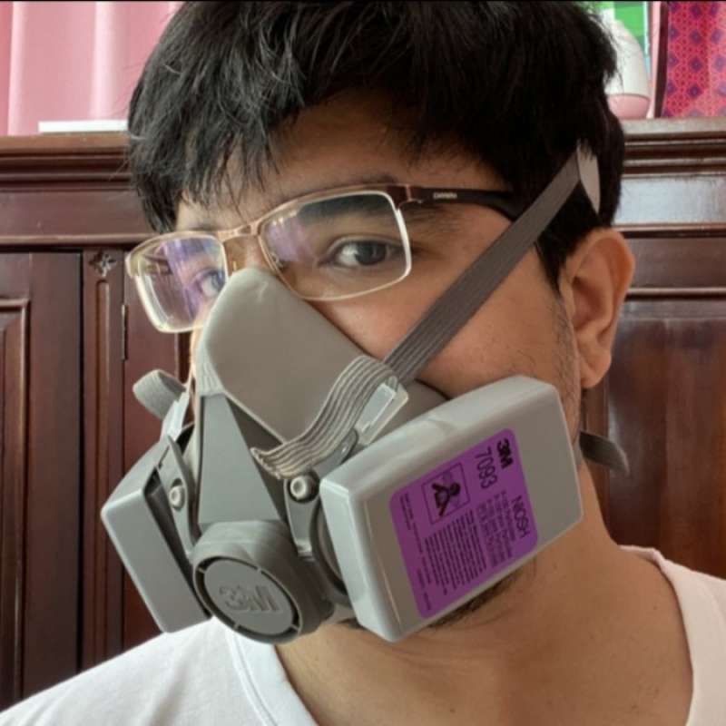 Promo Respirator Half Face 3m 6200/07025/3m Filter 7093 Safety Mask 3m ...