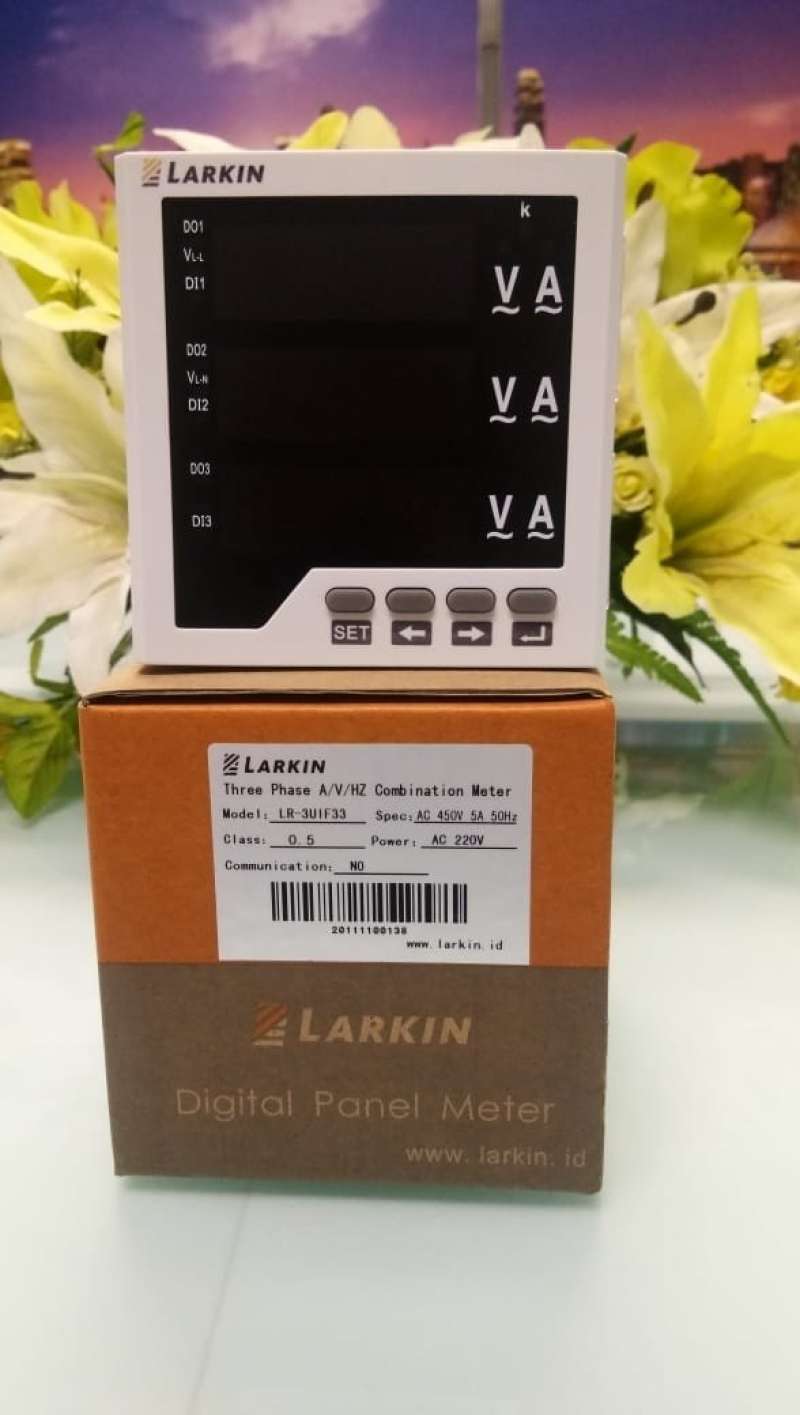 Promo DIGITAL MULTI METER 3 Phase LARKIN A V Hz Amper Volt HZ LR-3UIF33 ...