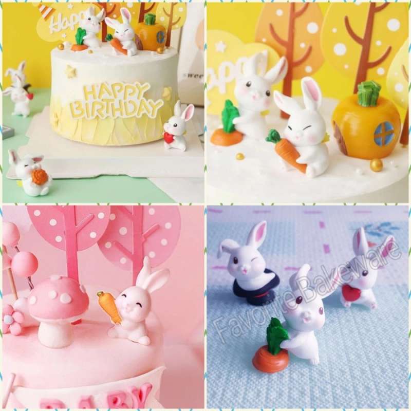 Jual Topper Cake Birthday Rabbit Animal Hiasan Kue Tart Ulang Tahun ...