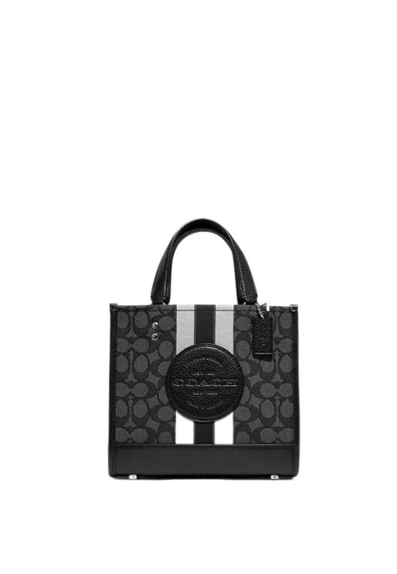 Promo Coach Signature Jacquard Dempsey Tote 22 Black Smoke Diskon 52% ...