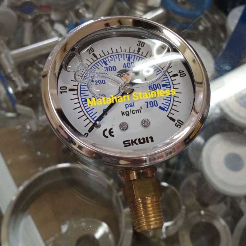 Promo Pressure Gauge Manometer Stainless Skon 2 1/2 Inchi 50 Bar 700 ...