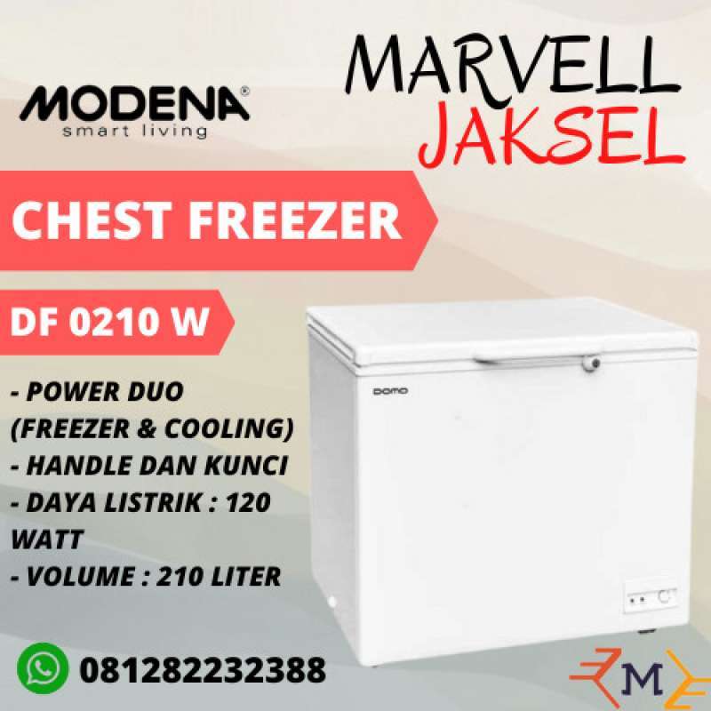 Jual DOMO BY MODENA CHEST FREEZER TYPE DF 0210 W/FREEZER BOX 200 LITER di Seller PRASALE - Setu ...