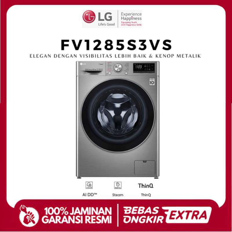 Promo LG FV1285S3VS Mesin Cuci Front Loading Inverter WiFi Steam 8,5KG ...