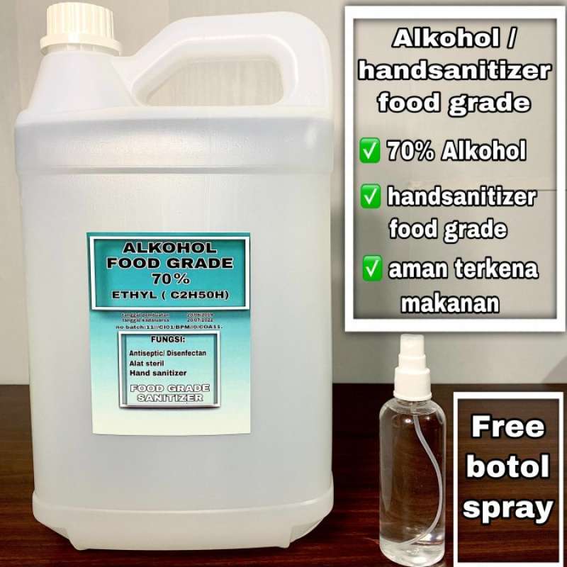 Promo Alkohol Ethanol Food Grade 5 Liter Alkohol Food Grade 5 Liter Diskon 26% di Seller Makmur ...