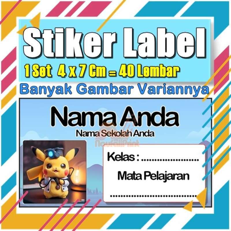 Jual Stiker Label Nama Buku Pelajaran Anak Sticker Karakter Hewan Lucu ...