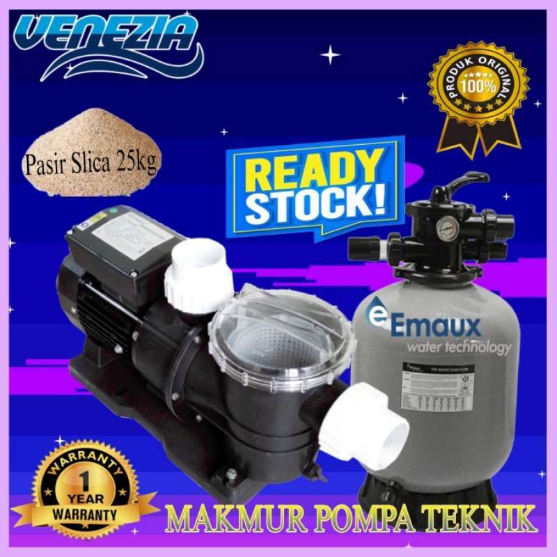 Promo POMPA KOLAM RENANG 1HP + SAND FILTER EMAUX 16 INCHI Diskon 23% di ...