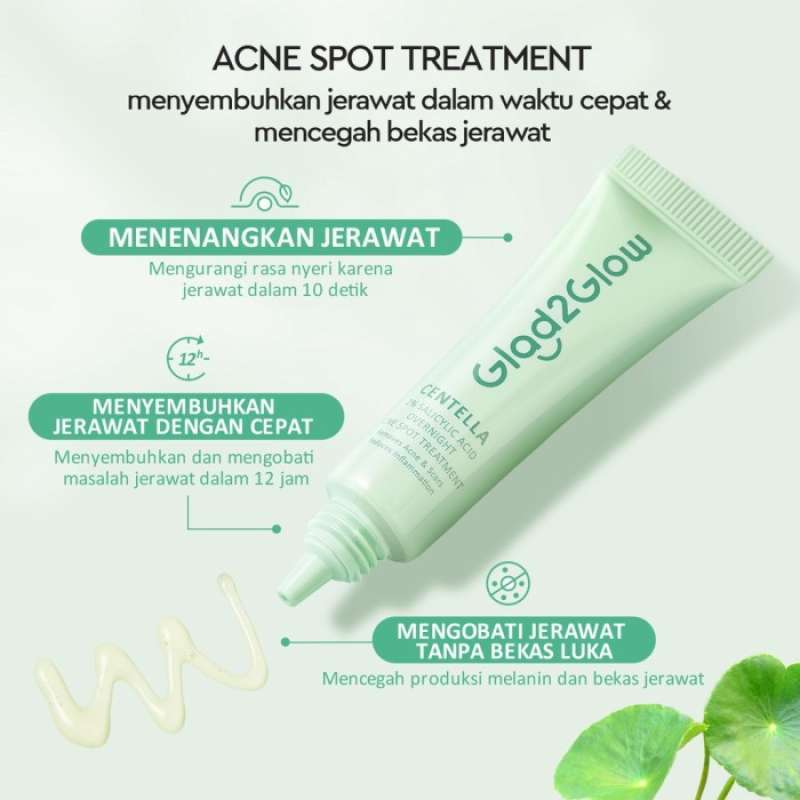 Promo Glad2glow Centella 2% Salicylic Acid Overnight Acne Spot ...