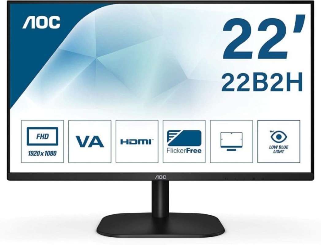 Promo Monitor LED AOC 22B2H 21.5 HDMI VA Panel 75hz SLIM Diskon 23% di ...