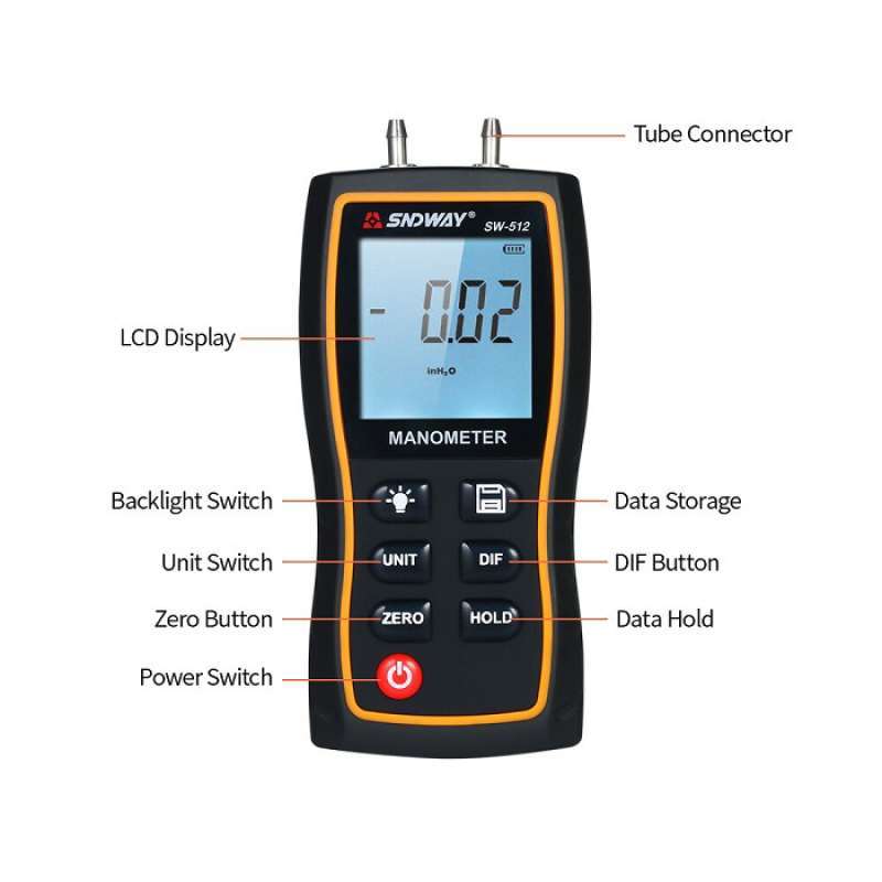 Promo DIGITAL MANOMETER DIGITAL PRESSURE GAUGE SNDWAY SW 512 C Diskon ...