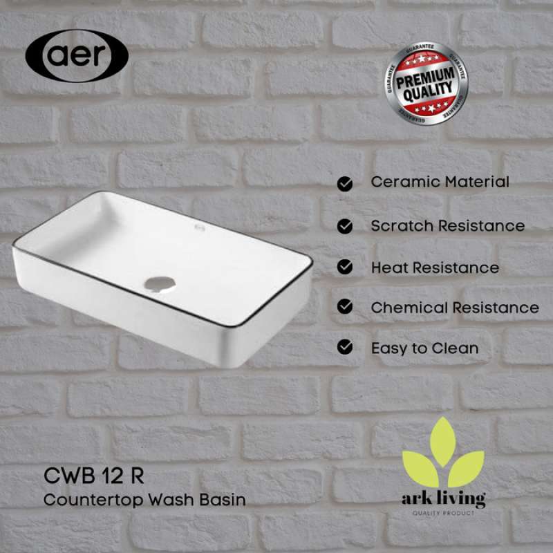 Promo Aer Washbasin Wastafel Washtafel Bak Cuci Tangan Keramik Cwb 12-R Diskon 29% di Seller ...