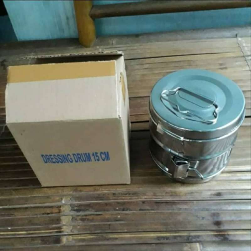 Jual Tromol Kasa Dressing Drum Stainless 15 Cm di Seller Makmur ...
