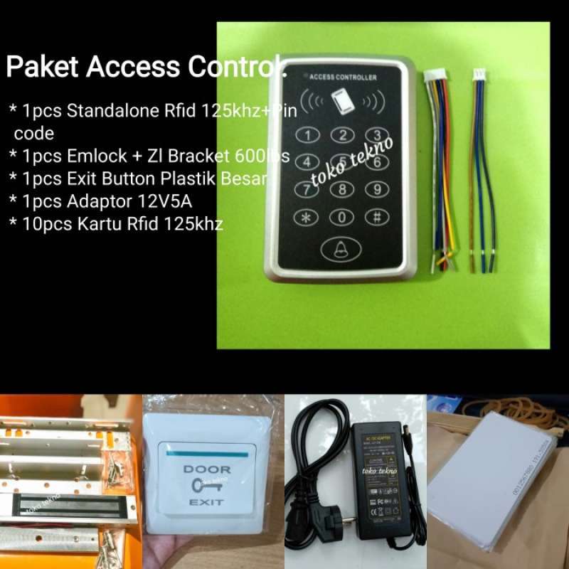 Promo paket access control 4 standalone rfid 125 khz - pintu kayu -p.alumium Diskon 5% di Seller ...