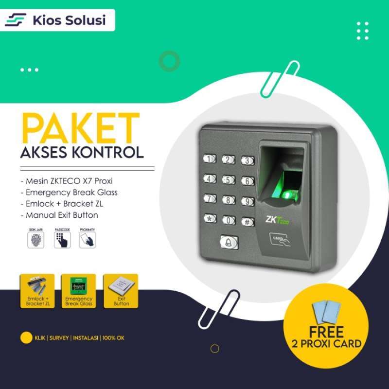 Promo Paket Akses Kontrol ZKTECO X7 | Mesin Sidik Jari dan Kartu RFID Diskon 20% di Seller ...