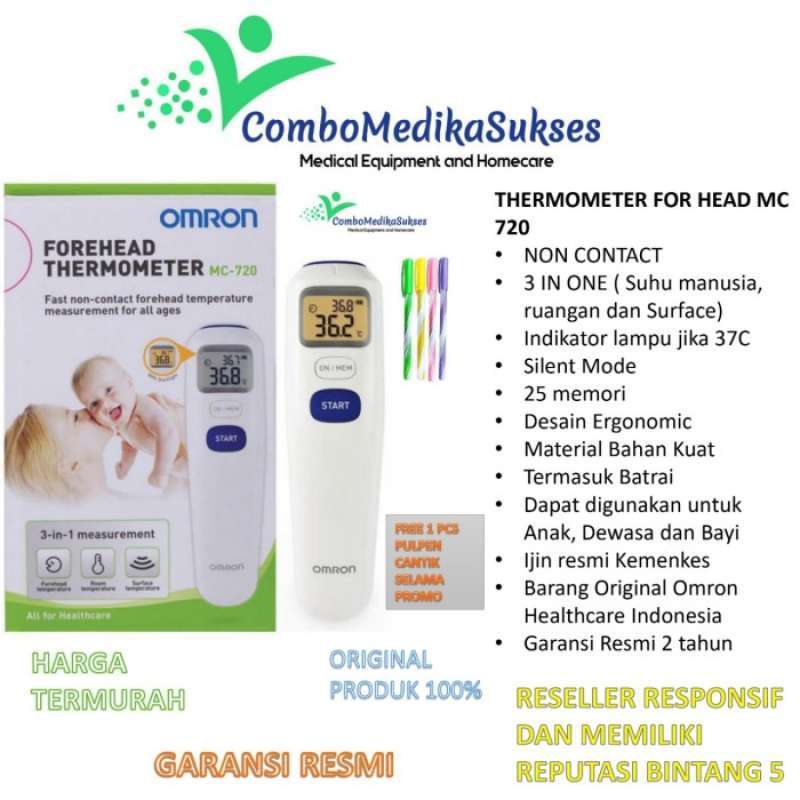 Promo Thermometer Infrared Omron Mc 720 Forhead Sangat Akurat Resmi ...