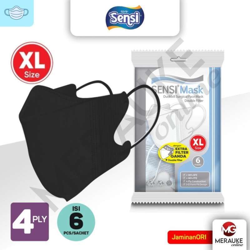Jual Masker Sensi Duckbill Xl Earloop 4ply Double Filter Sachet (isi 6 ...