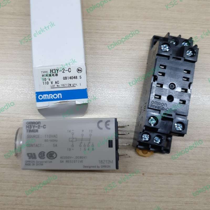 Promo Timer Omron(Asli) H3Y-2- C (10S / 110Vac)8Pin + Socket Pyfz-08 Asli Diskon 23% di Seller ...