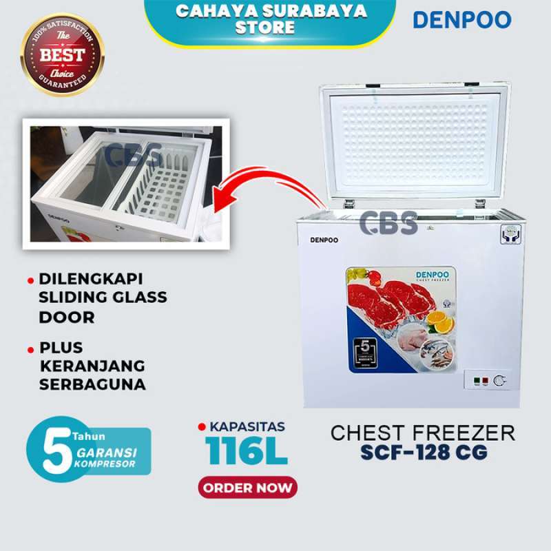 Promo Denpo Chest Freezer Scf-128 Cg Diskon 23% Di Seller Huskar Store - Kebon Kacang, Kota ...