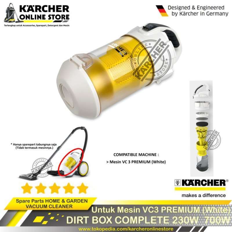 Promo KARCHER | VC 3 | Dirt Box Complete WHITE 230V-700W | SPAREPART ...