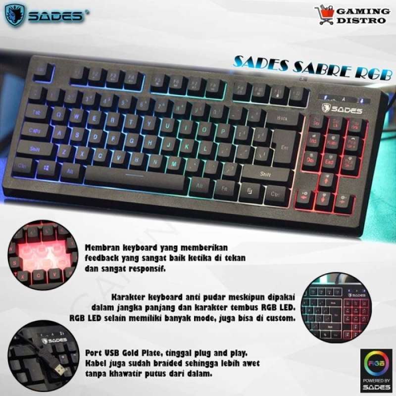 Promo Sades Sabre TKL RGB Gaming Keyboard - Keyboard Sades Sabre Diskon ...