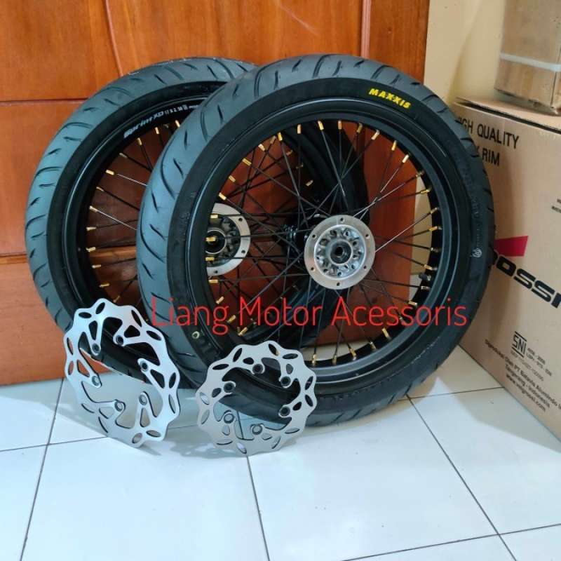 Promo Paket Velg Supermoto Klx 150 Bf150 Dtracker 150 Komplit Plus Ban Diskon 20% di Seller 76 ...