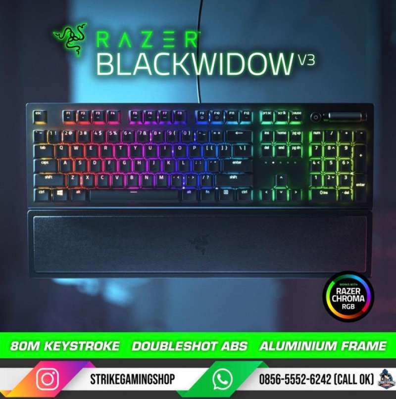 Promo RAZER BLACKWIDOW V3 MECHANICAL RGB GAMING KEYBOARD Diskon 23% di ...