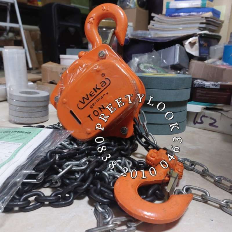 Promo Weka Chain Block Takel 1 Ton 5 Meter Takel Hand Manual Chain ...