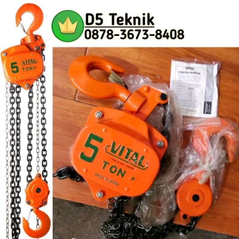 Promo Takel VITAL Chain Block 5 Ton x 10 Meter Hand Chain Hoist Manual ...