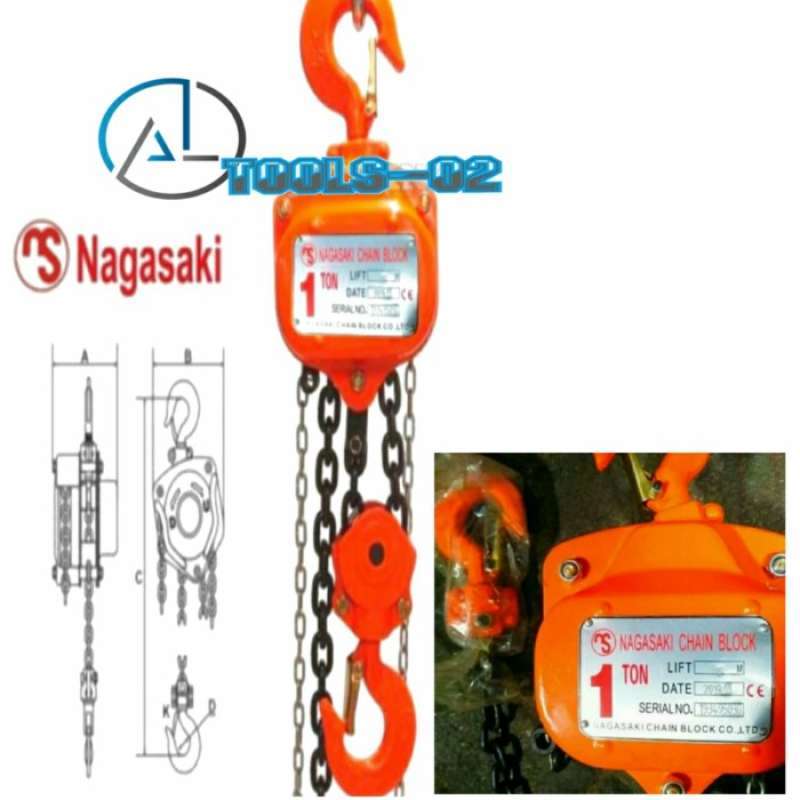 Promo chain block 1ton 10 meter NAGASAKI takel chain hoist manual 1ton ...