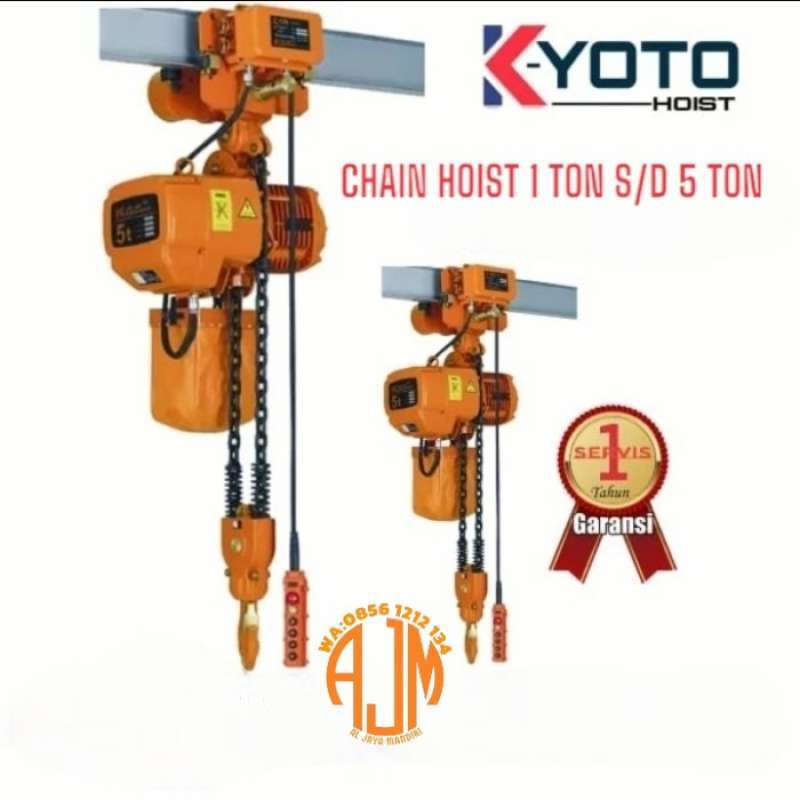 Promo ELECTRIC CHAIN HOIST 1TON X 12METER WITH TROLLEY 380 VOLT JAPAN ...