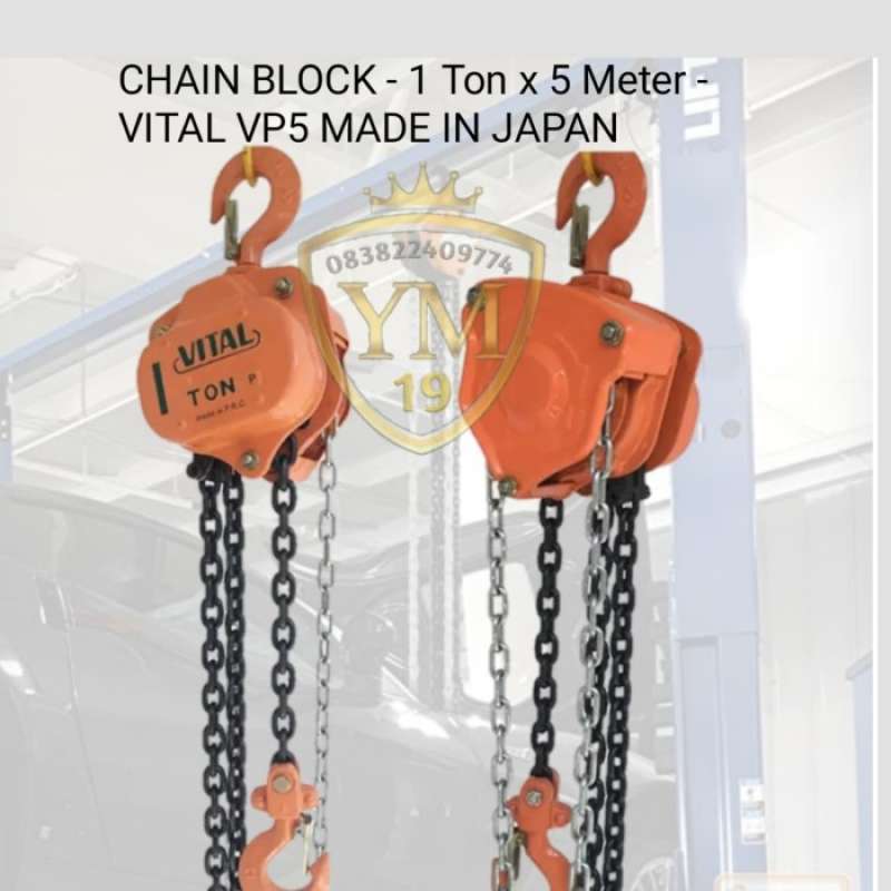 Promo Chain Block Katrol Tekel Kerekan 1 Ton x 5 Meter -VITAL HAND (YM ...