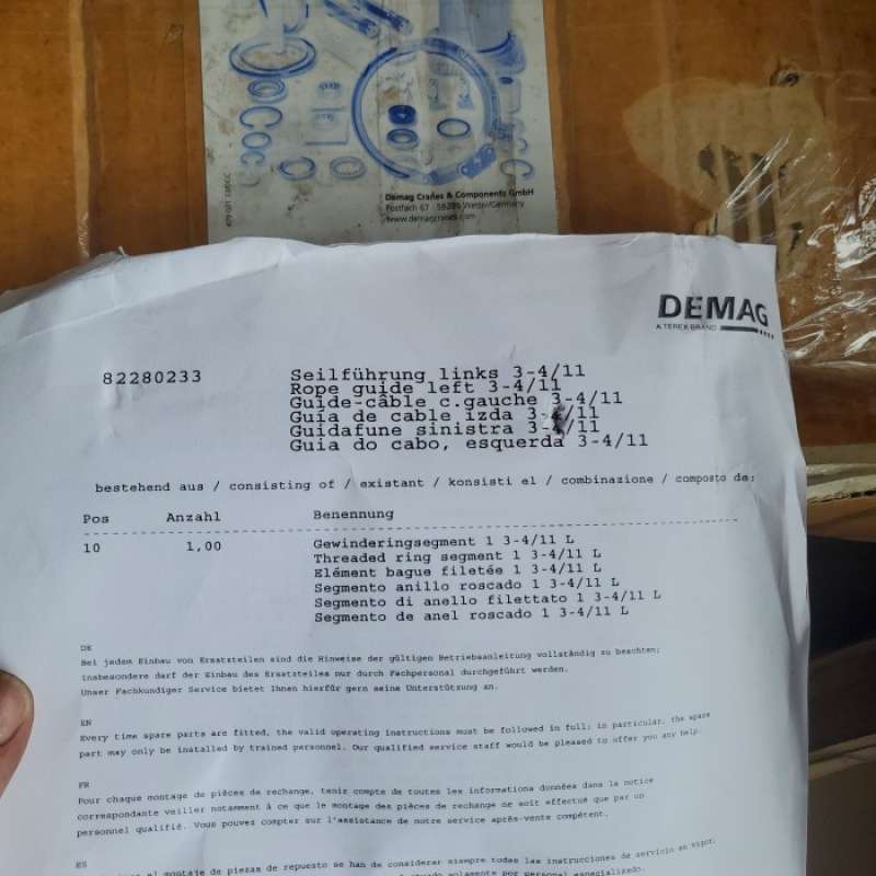 Promo Rope Guide Hoist DEMAG tipe DH 3-4/11 Part No.82280233 Diskon 23% ...