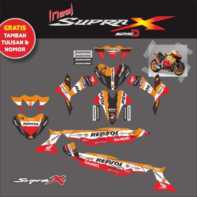 Promo Sticker Striping Decal Stiker Motor Kustom Honda Supra Full ...