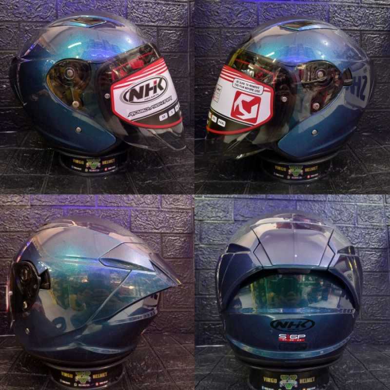 Promo Nhk Helm S1 Gp Pro Solid Blue Green Double Visor S1 Gp Pro Diskon ...