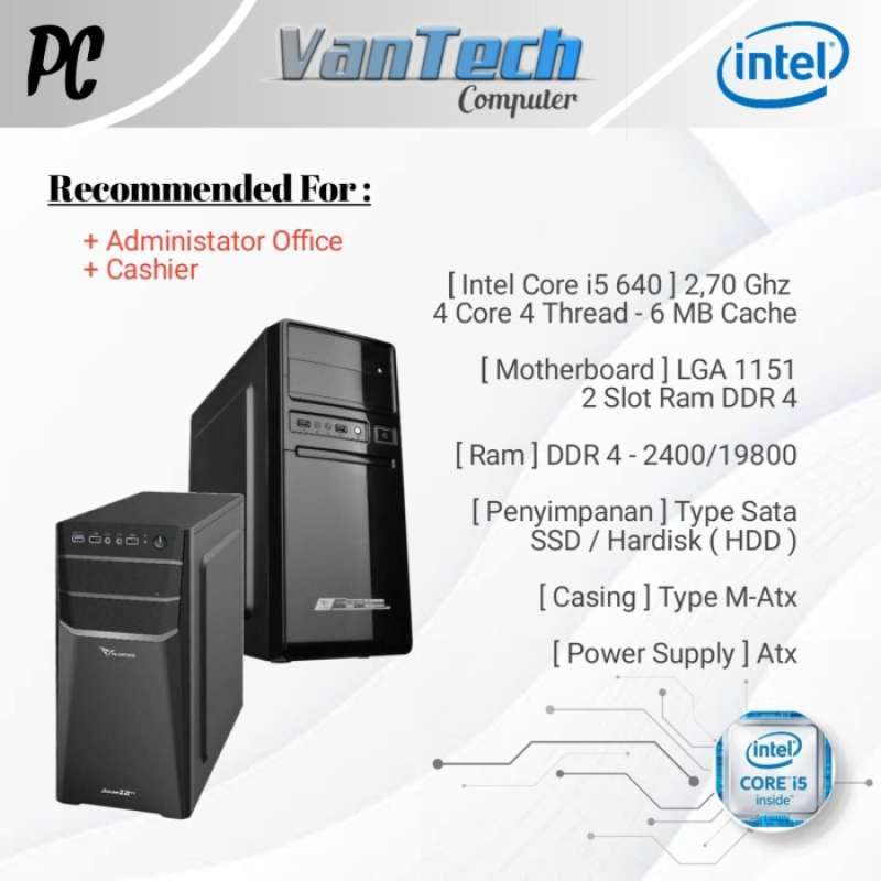Promo CPU Komputer PC Rakitan Core i5 6400 Admin dan Office Diskon 23% ...