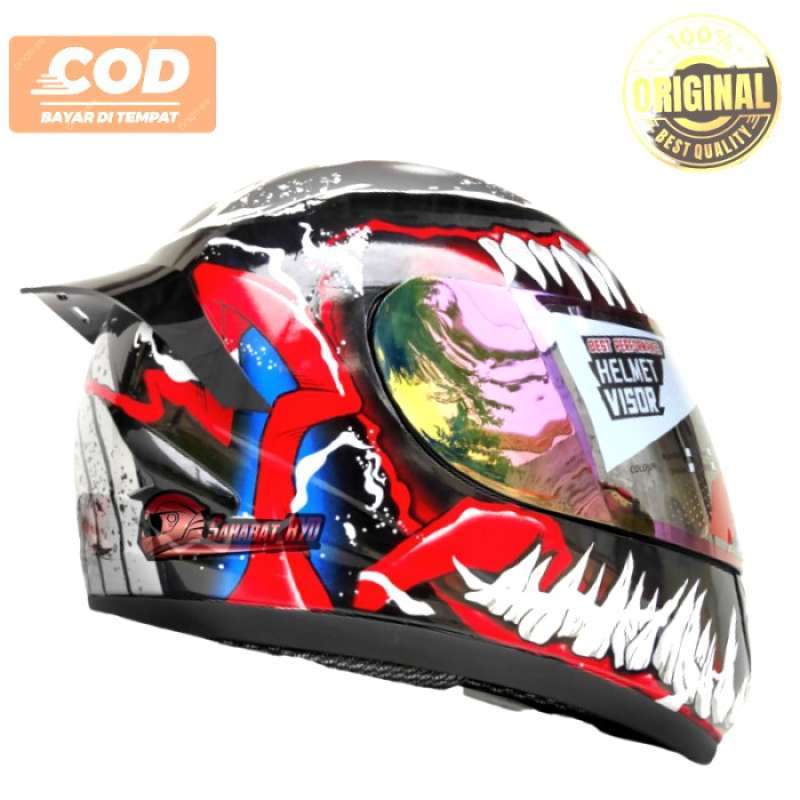 Promo Helm Full Face Rider Venom Modif Paket Ganteng Diskon 23% Di ...
